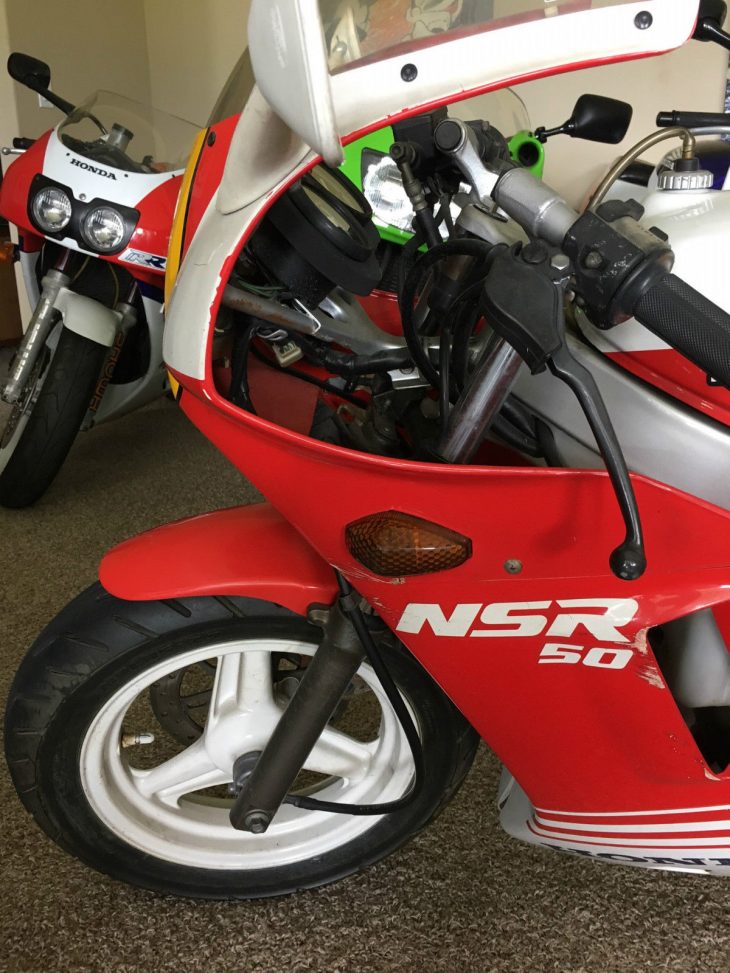 20170525 1987 honda nsr50 left front wheel - Rare SportBikesForSale